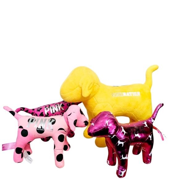Victoria's Secret | Toys | Victorias Secret Pink Dog Plush Set | Poshmark